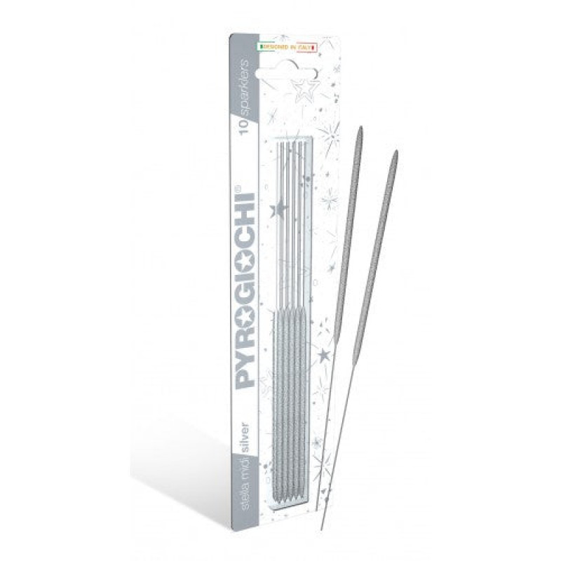 Stella Midi - 18cm Silver Sparklers (pack of 10)