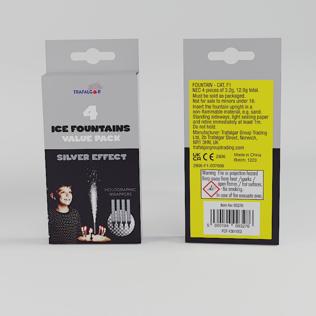 4 value Ice Fountains with silver effect