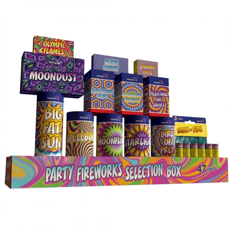 Party Fireworks Selection Box (14 Varieties / 48 Items)